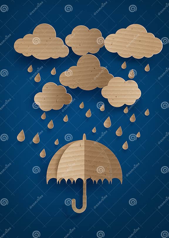 Paraply i luften med regn vektor illustrationer. Illustration av ...