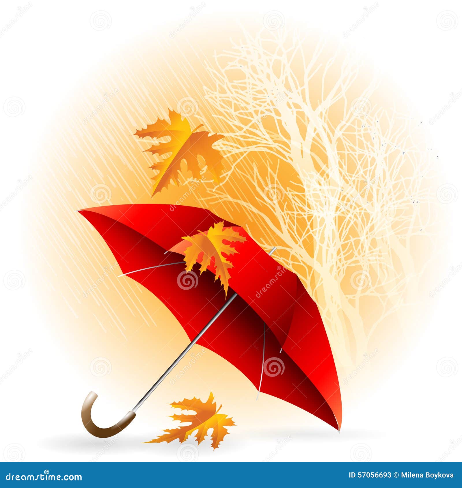 Paraply Och Regn Autumn Icon Minimalistic Style Vektor Illustrationer ...