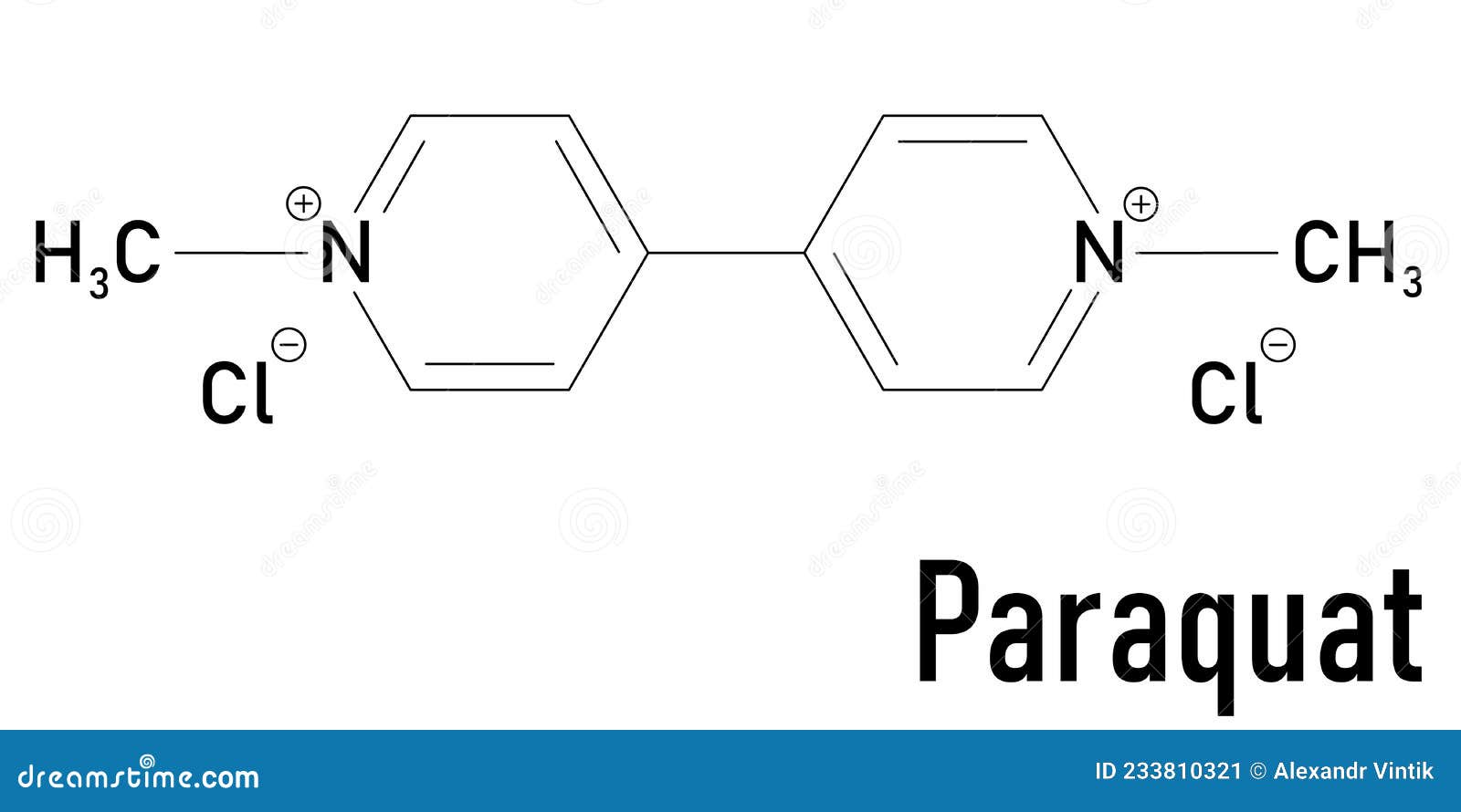 Paraquat Herbicide Molecule Skeletal Formula. Chemical Structure Stock ...
