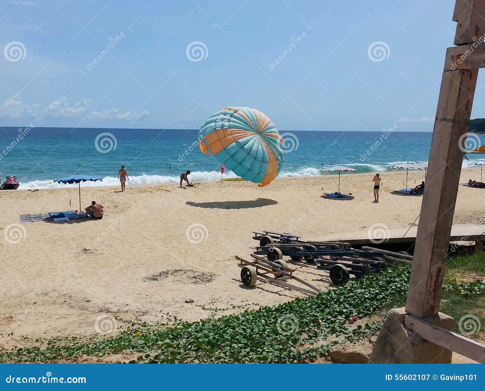 Parasail Parachute on the Beach Stock Image - Image of tropical ...
