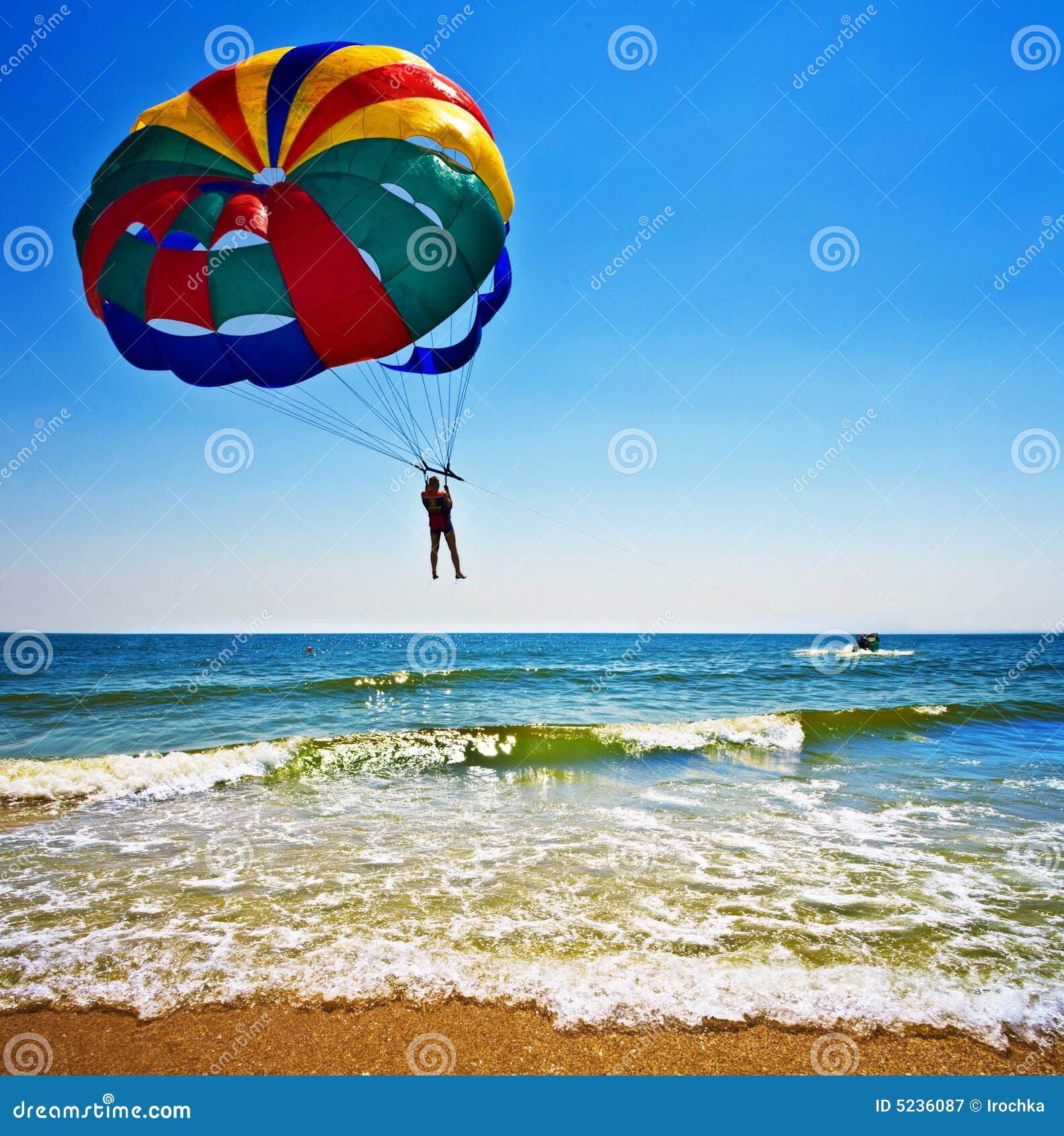 Parasailer over ocean stock image. Image of flying, parasailer - 5236087