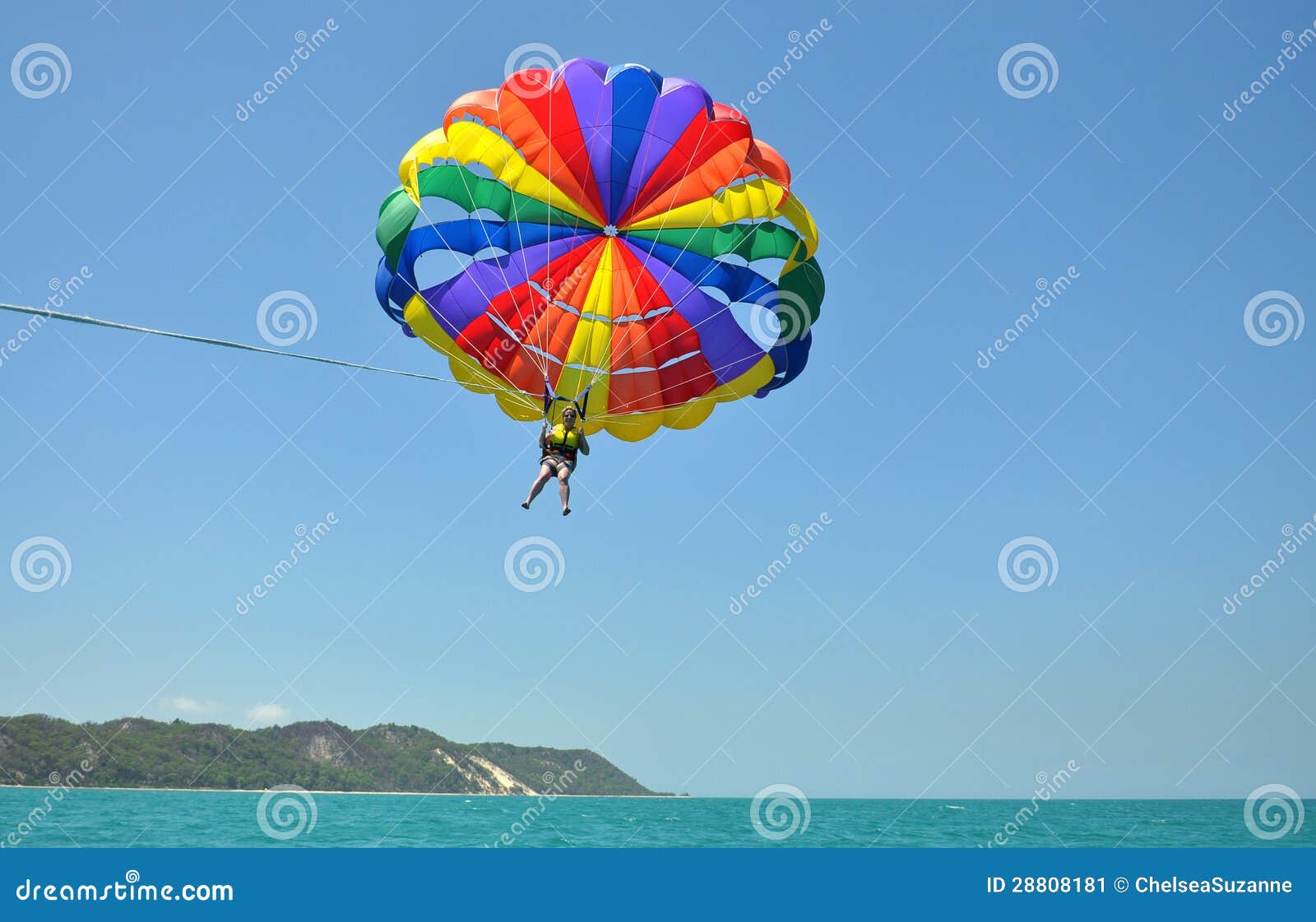 Parasailing Adventure Over Clear Blue Waters Stock Image - Image of ...