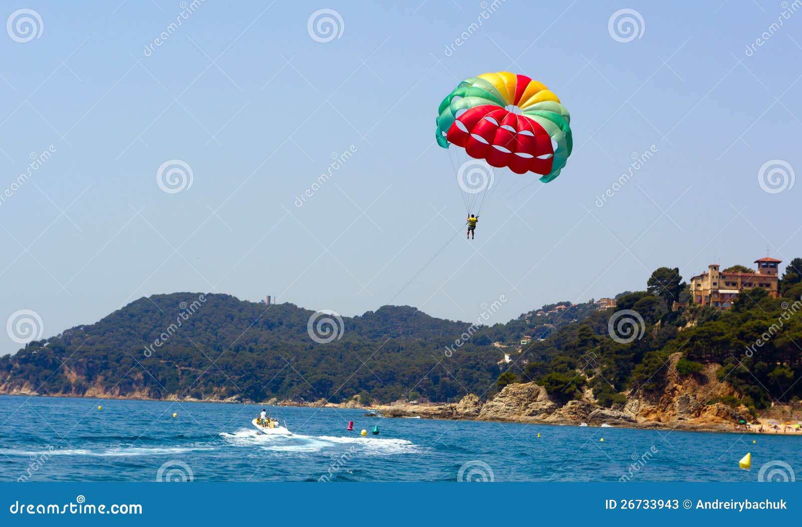 Parasailing and boat stock image. Image of caribbean - 26733943