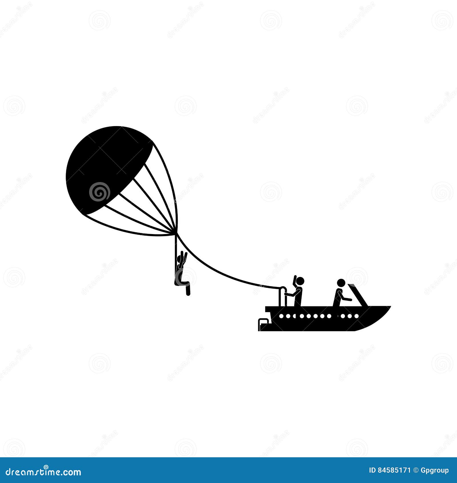 Parasailing extreme sport stock vector. Illustration of parasailing ...