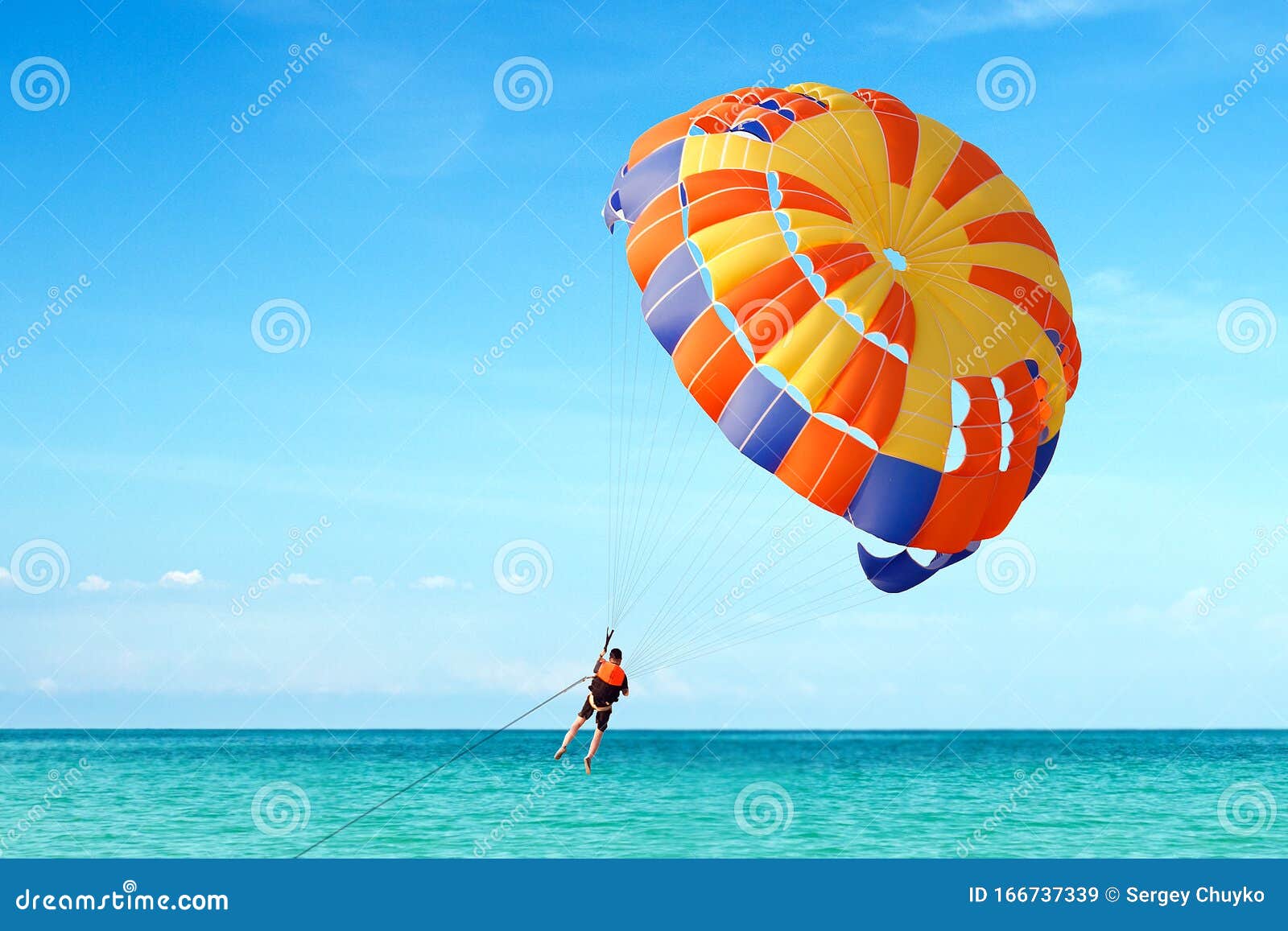 Parasailing on Tropical Beach in Summer. Stock Image - Image of ...