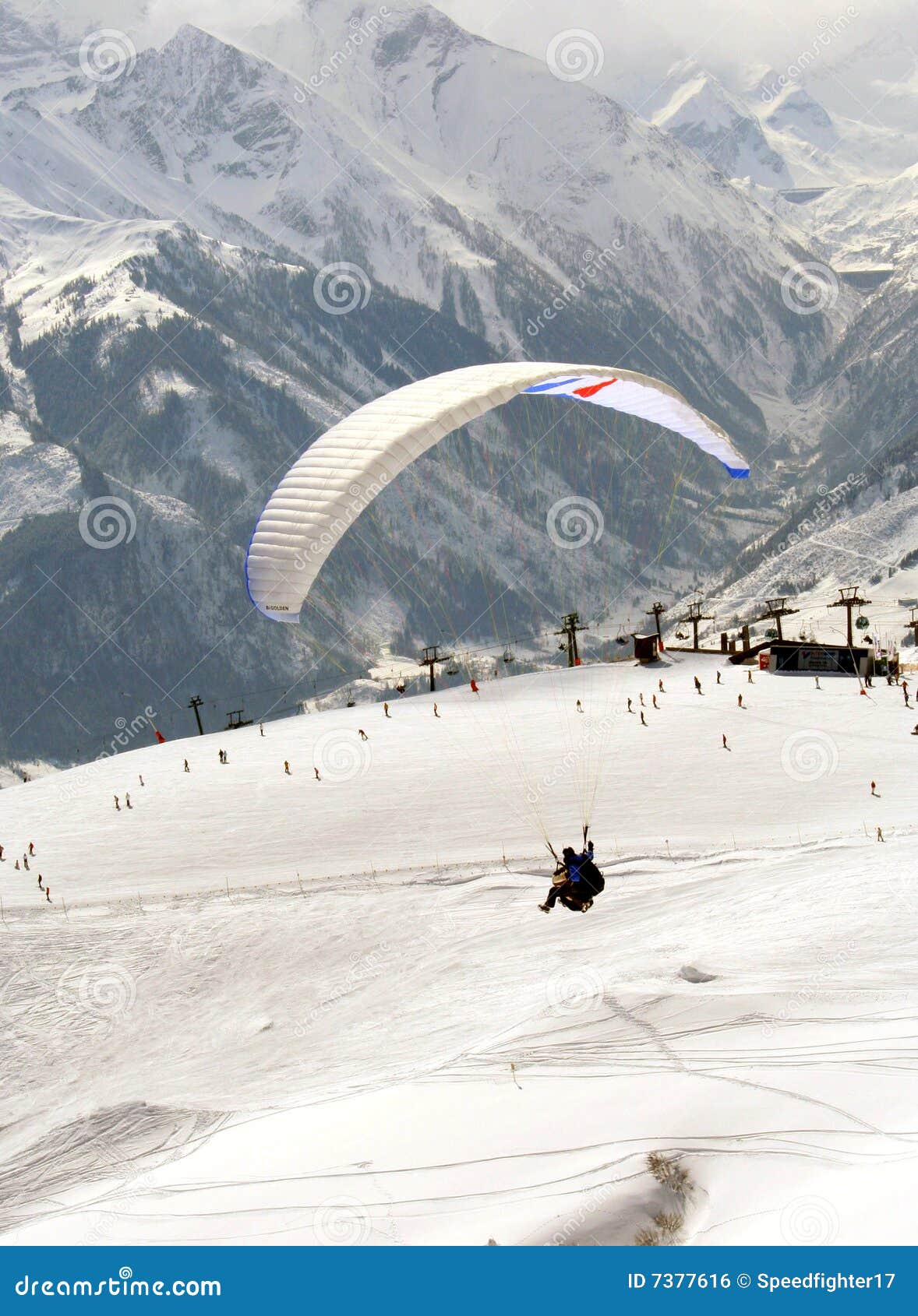 Paragliding in winter stock photo. Image of sport, person - 7377616