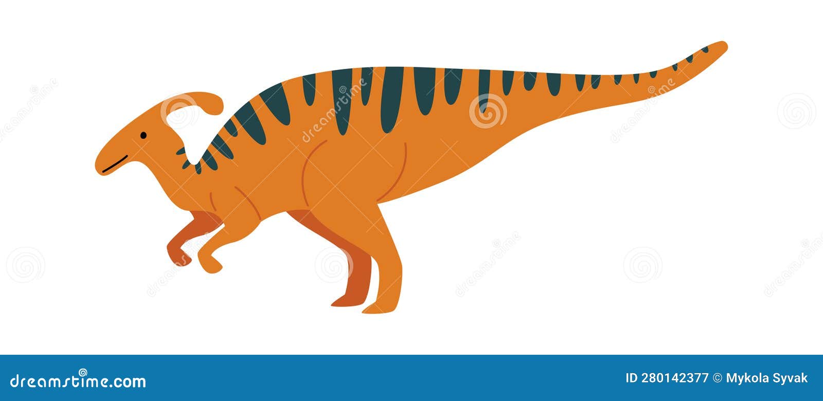Parasaurolophus Dinosaur Standing Stock Vector - Illustration of ...
