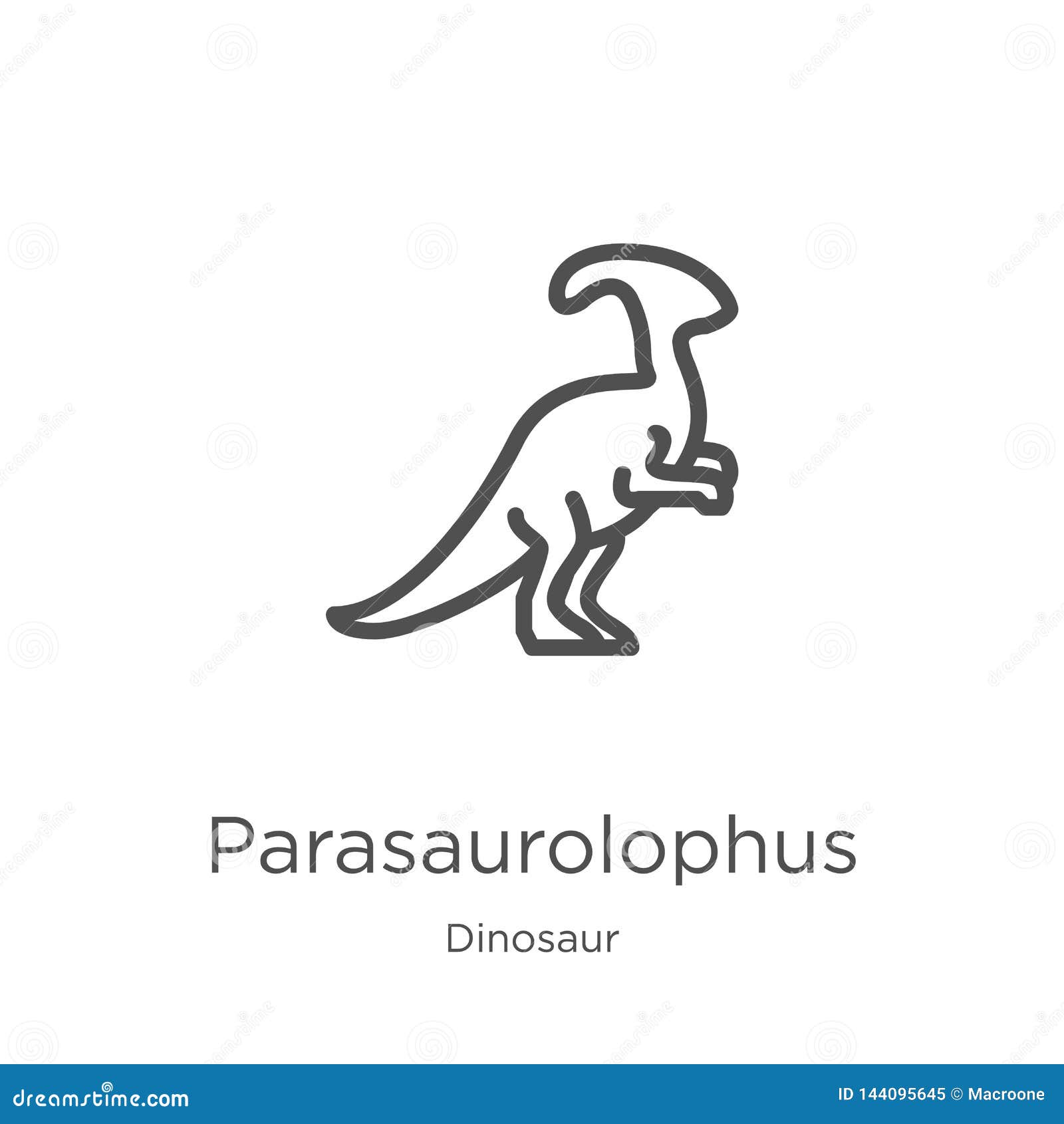 Parasaurolophus Line Hand Drawn Sketch Image. Duck Billed Hadrosaurids ...