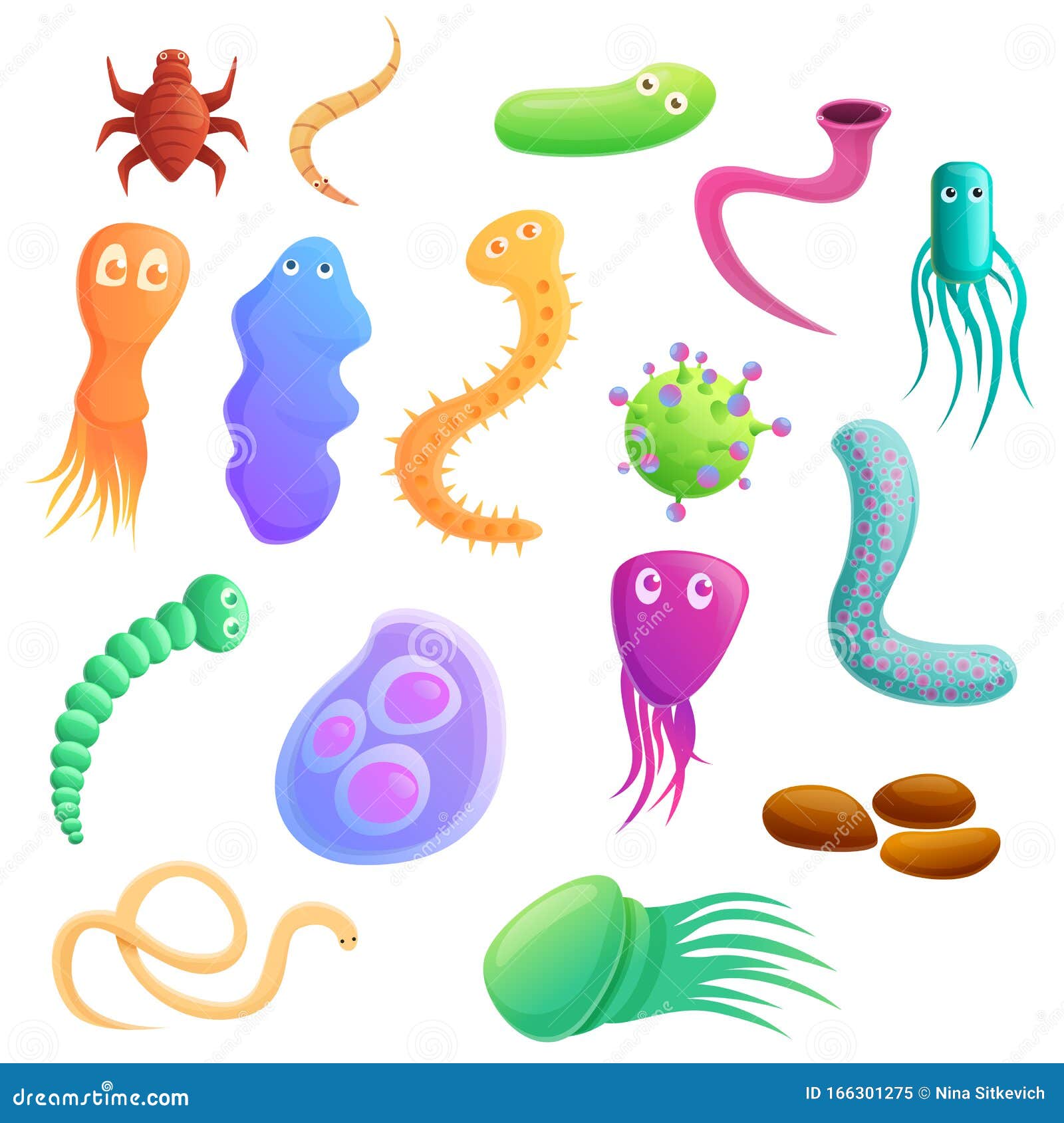 Parasite Icons Set, Cartoon Style Stock Vector - Illustration of ... Parasite Icons Set, Cartoon Style Stock Vector - Illustration of ...