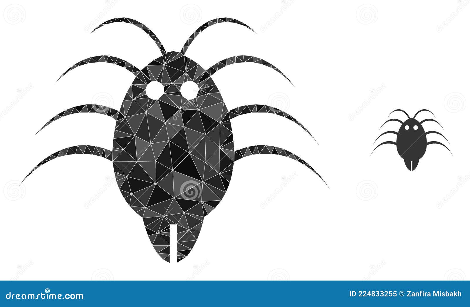 Parasite Polygonal Lowpoly Flat Icon Stock Vector - Illustration of ...