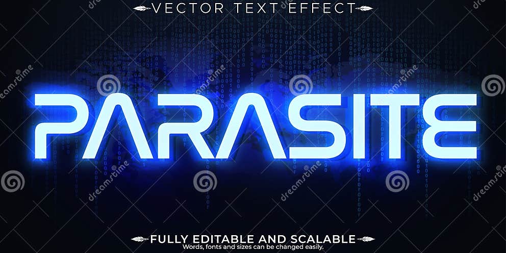 Parasite Text Effect Editable Virus and Attack Text Style Stock Vector ...