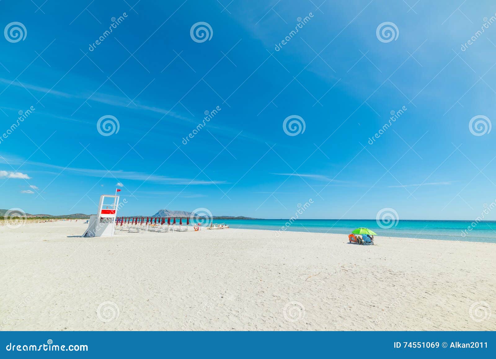 Parasol on the Beach Under a Blue Sky Stock Image - Image of cinta ...
