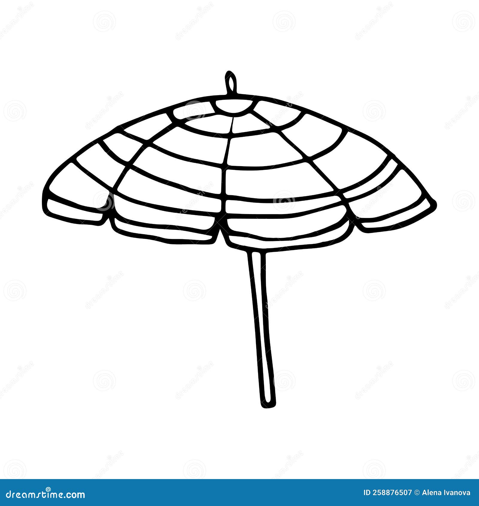 Parasol Doodle Style Vector Illustration Isolated on White Background ...
