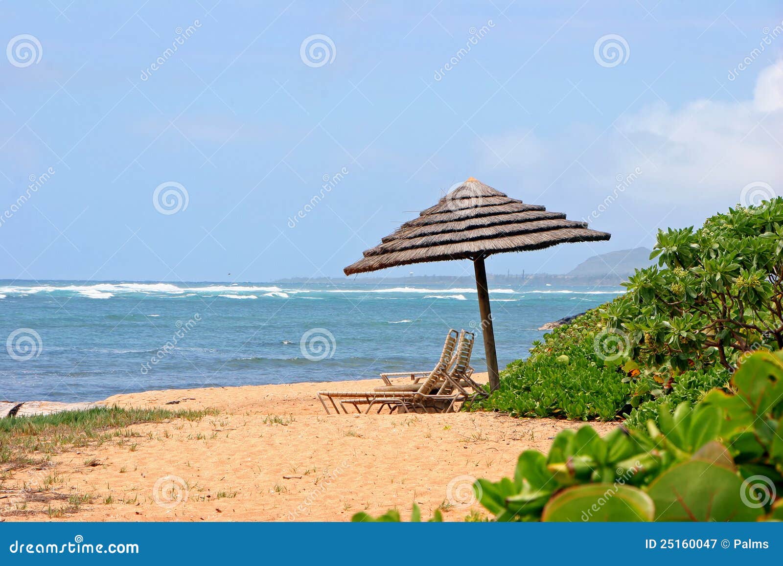 Parasol En La Playa Tropical Imagen de archivo - Imagen de sombrilla ...