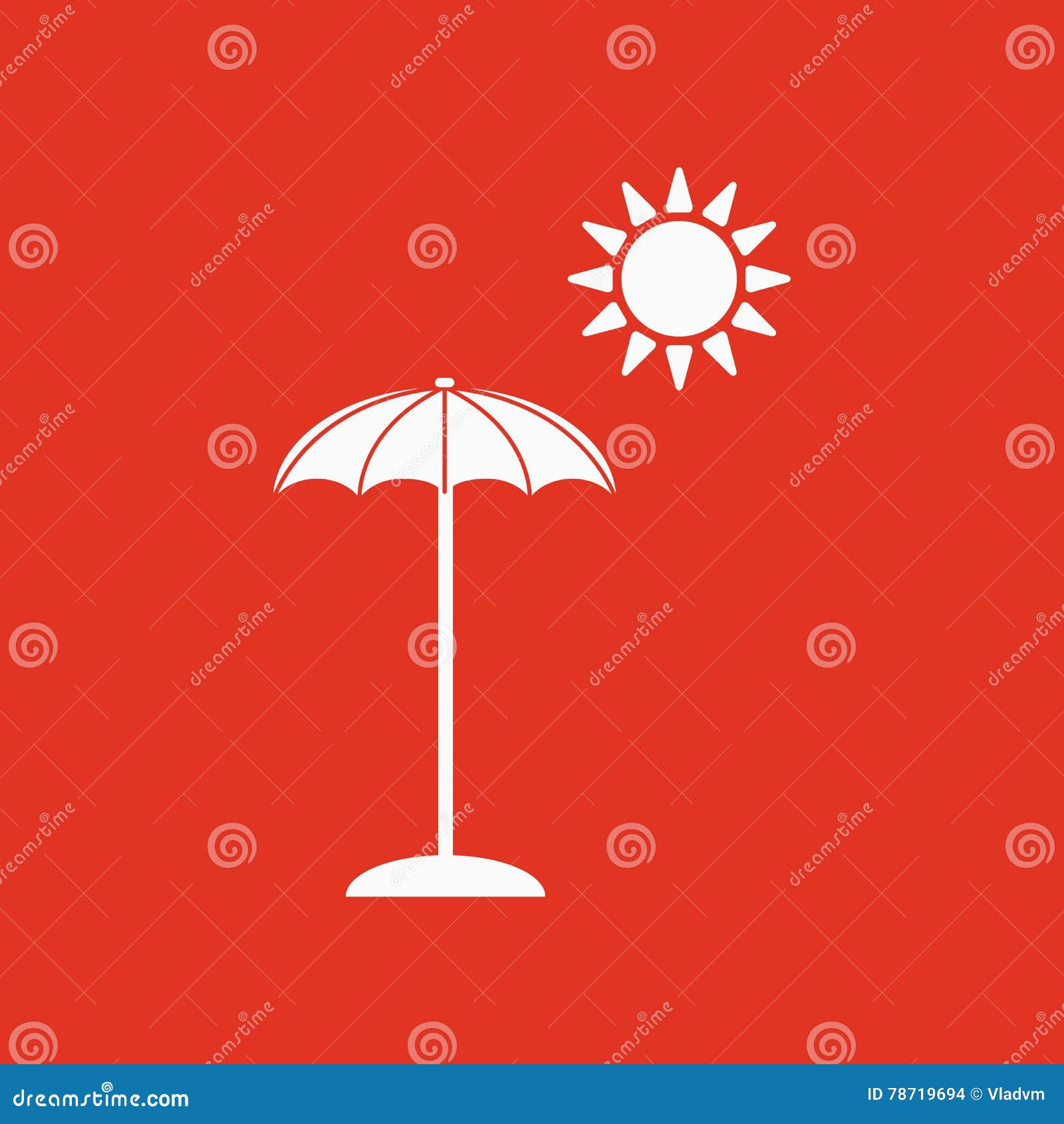 The Parasol Icon. Vacation Symbol Stock Vector - Illustration of ...