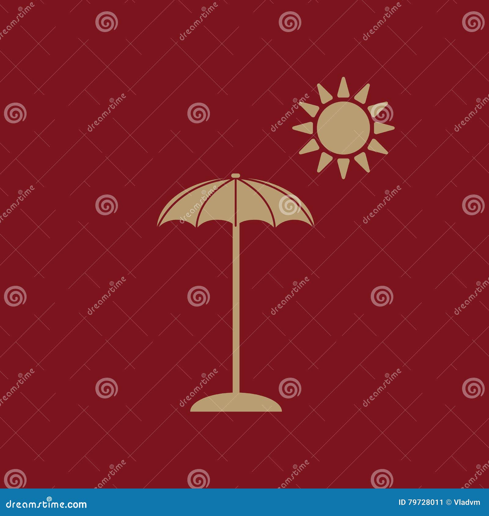 The Parasol Icon. Vacation Symbol Stock Vector - Illustration of ...