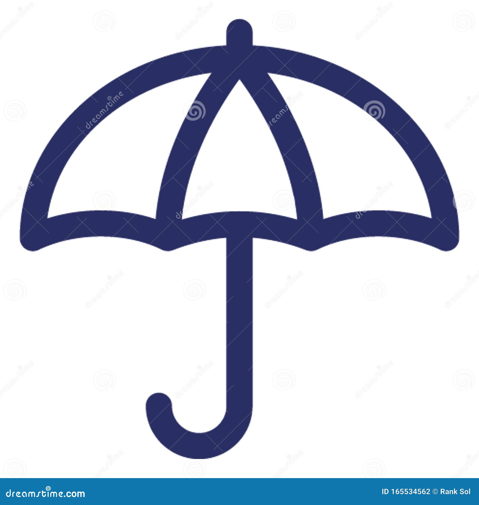 Parasol Isolated Vector with Outline Icon Which Can Easily Modify or ...