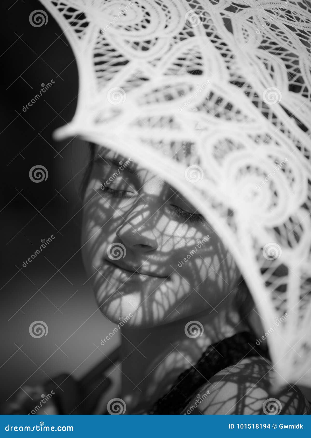 Parasol Shadow on Face stock photo. Image of dream, caucasian - 101518194