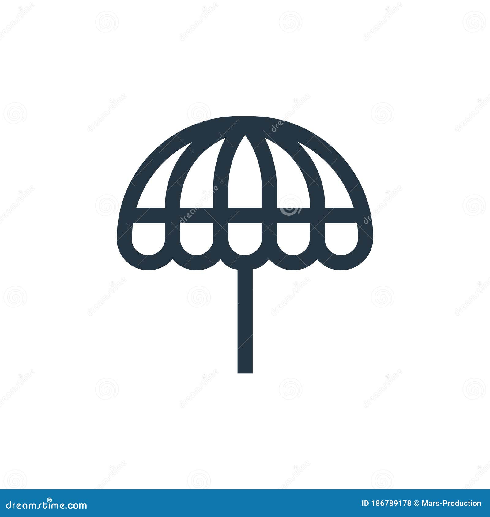 Parasol Vector Icon. Parasol Editable Stroke. Parasol Linear Symbol for ...