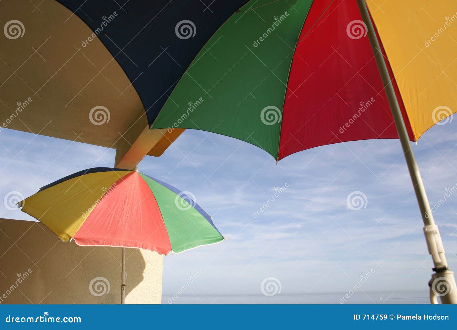 Parasols on a balcony stock image. Image of holidays, fabric - 714759