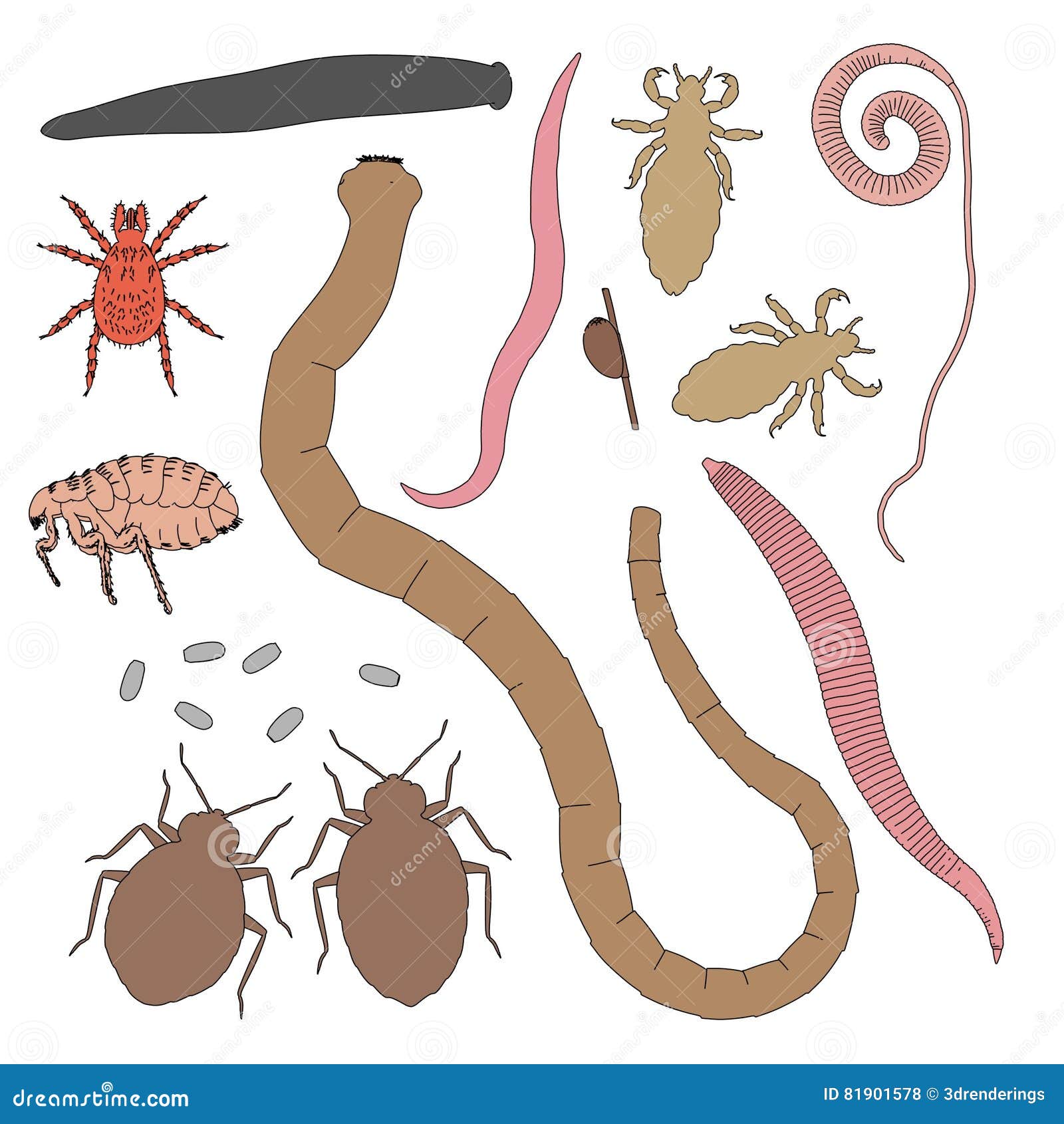 Parassiti umani illustrazione di stock. Illustrazione di fumetto - 81901578