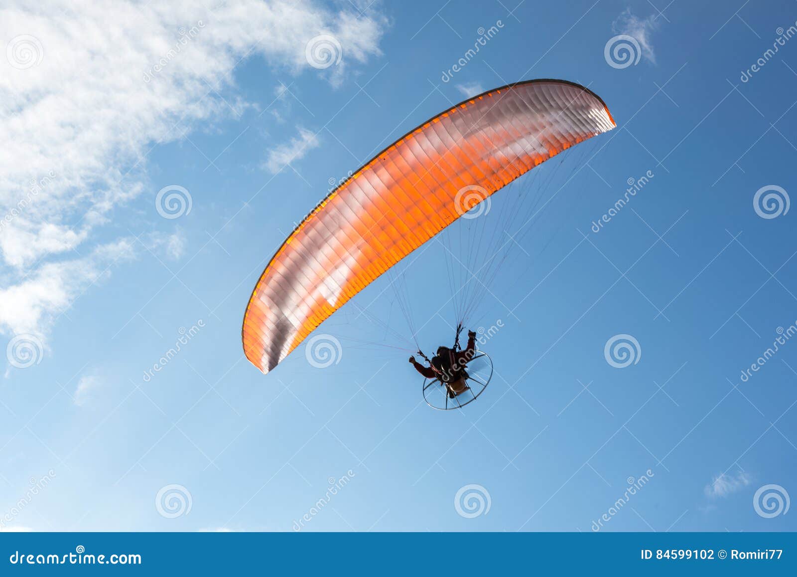 Paratrooper Parachute on Sky. Stock Photo - Image of paraglider ...