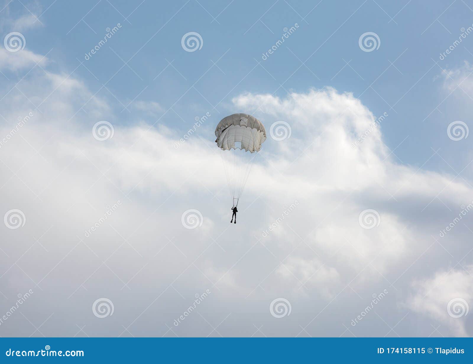 Paratrooper in the Sky with a Parachute Stock Image - Image of battle ...