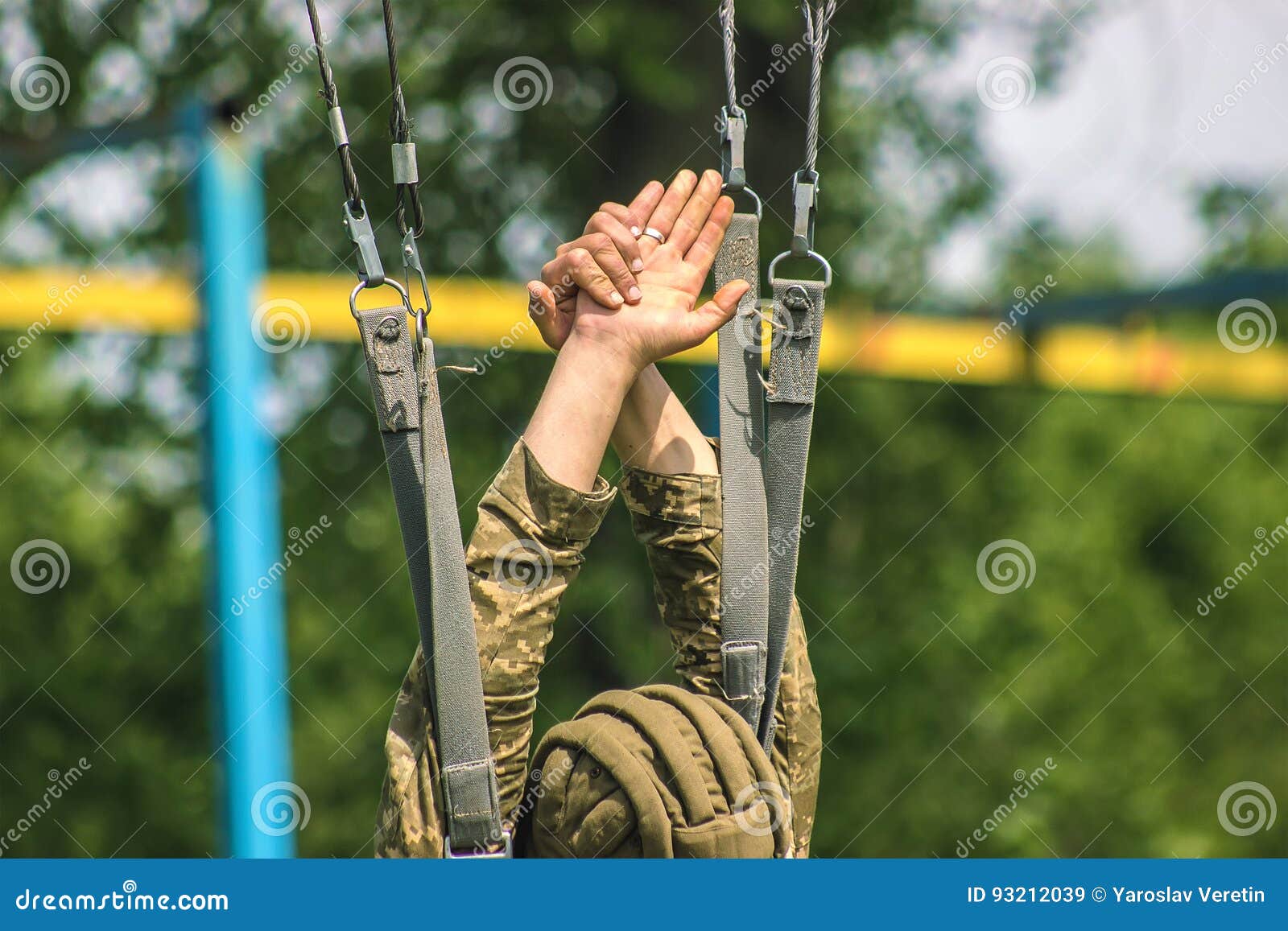 Paratrooper Training Jump from Parachute Stock Image - Image of action ...