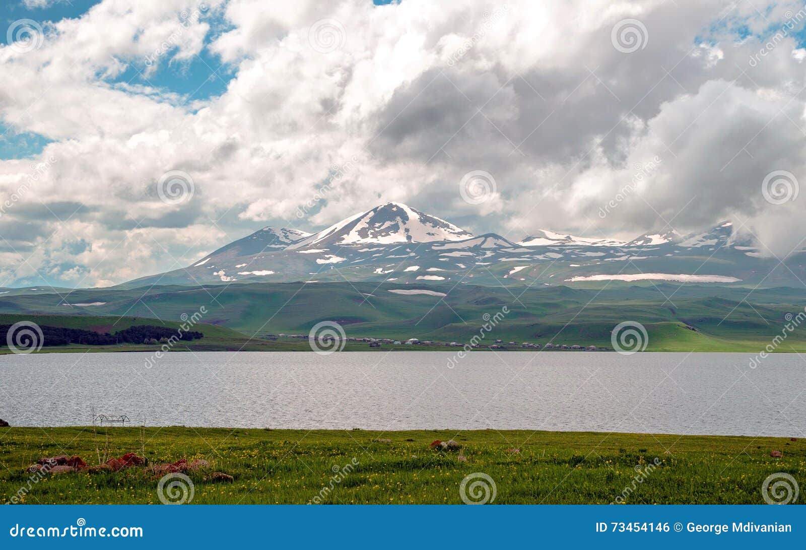 Paravani Lake in Georgia stock photo. Image of great - 73454146