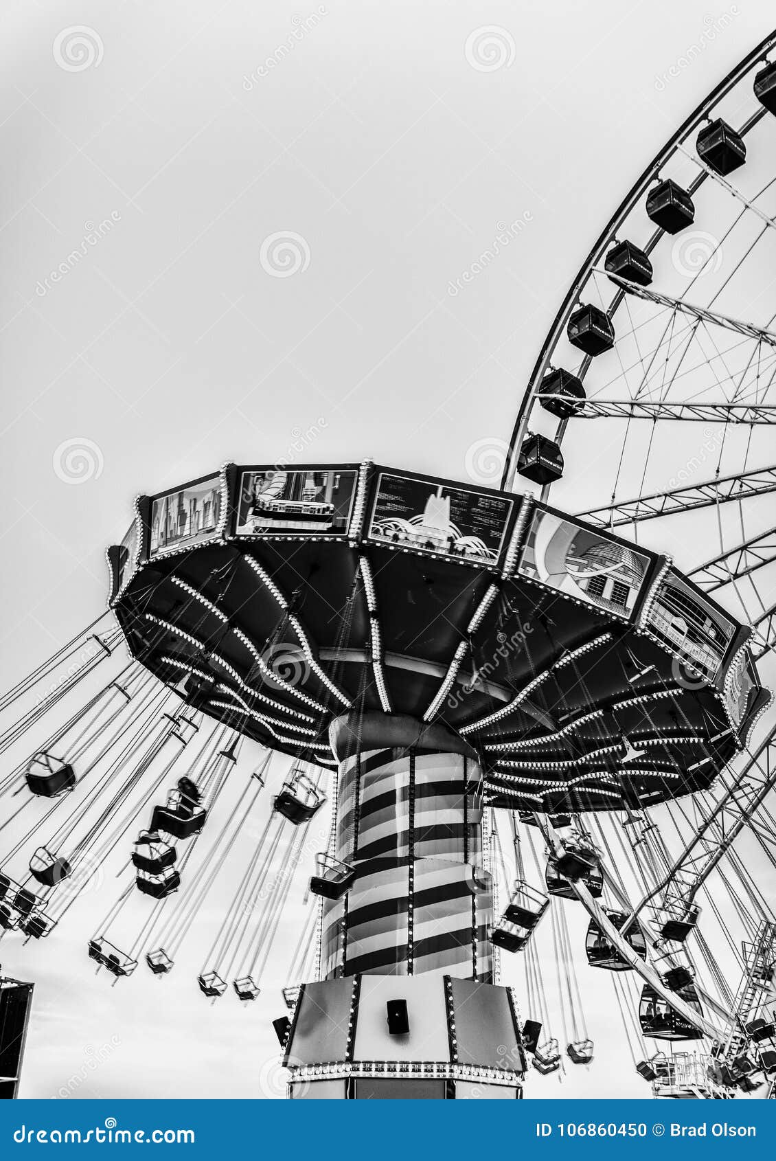 Parc D'attractions De Grande Roue La Nuit Photo stock - Image du ...