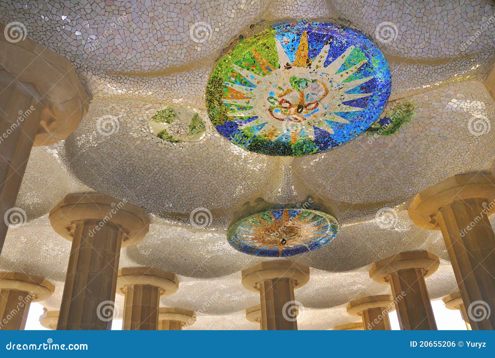 Parc Guell - Sala Hipostila Stock Photo - Image of famous, guell: 20655206