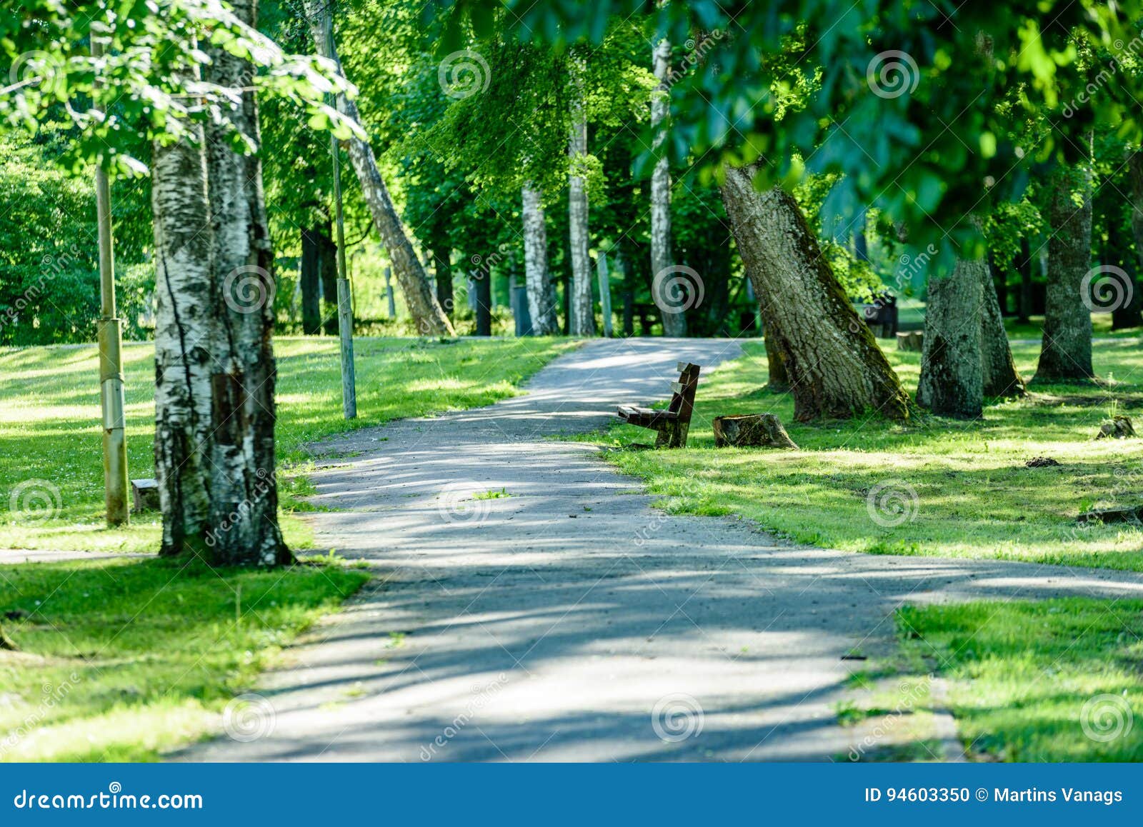 Parc Vert Avec Des Passages Couverts Photo stock - Image du horizontal ...