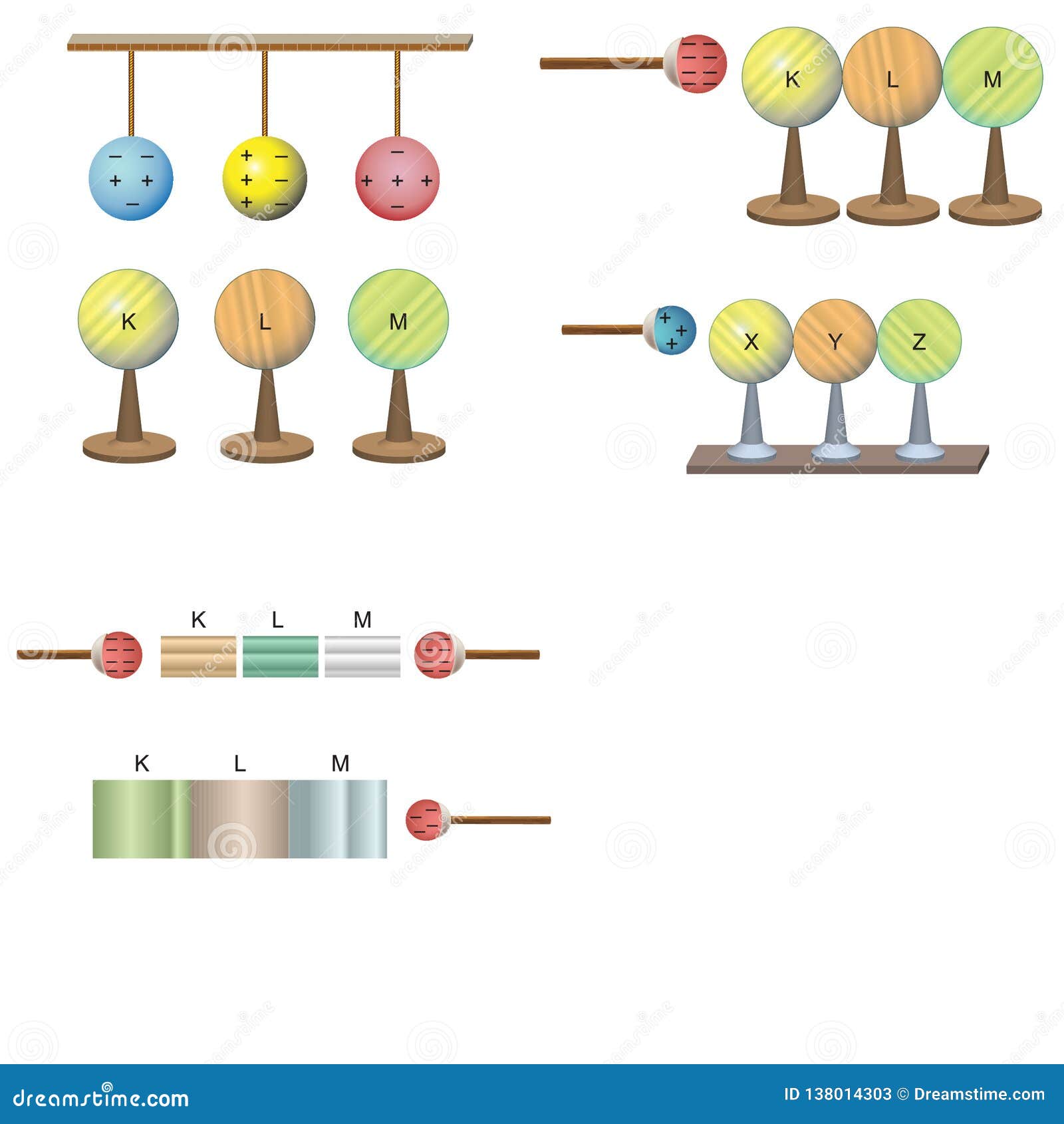 Physics - Electric Positive And - Negative Charged Particles Stock ...