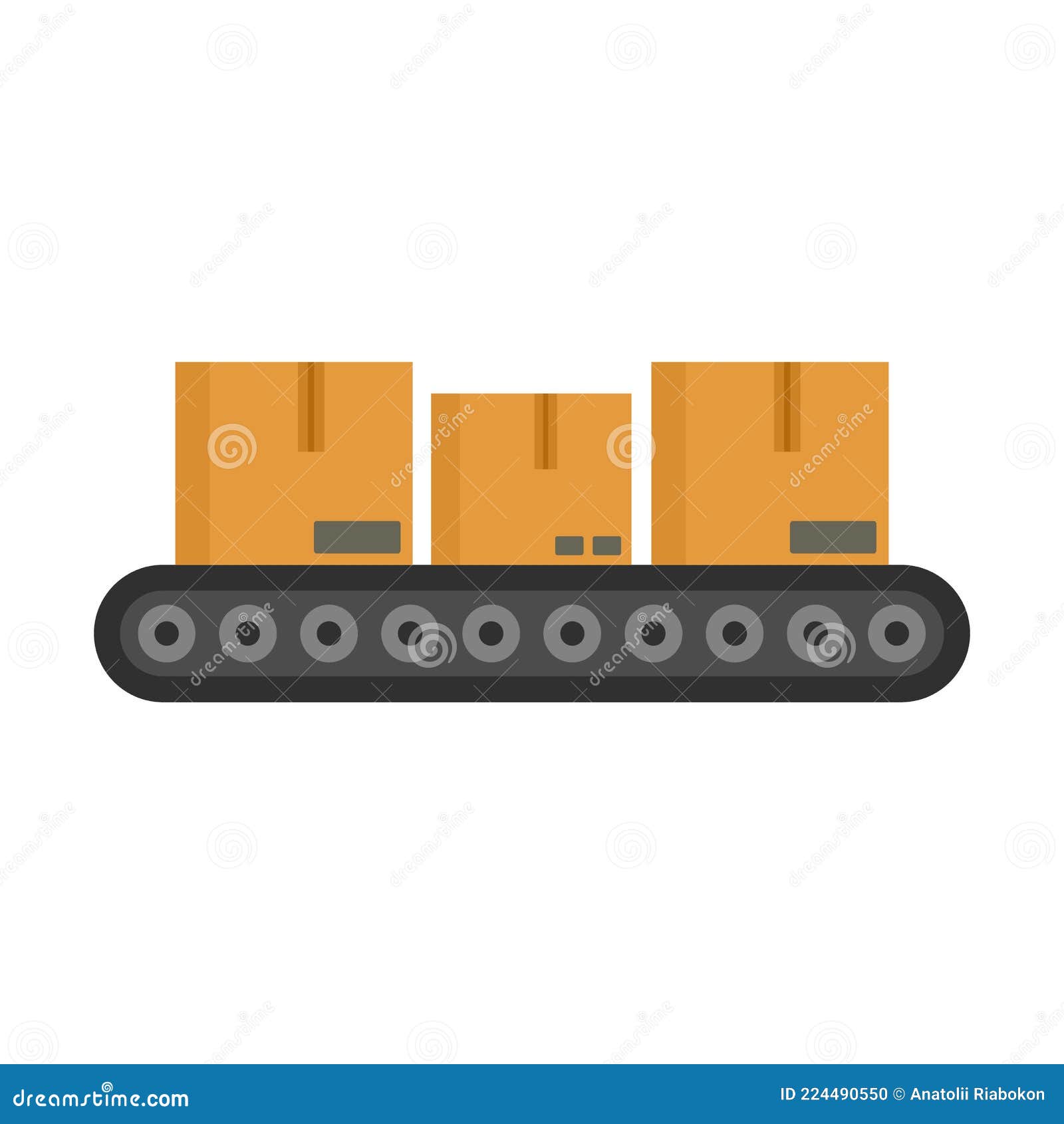 Parcel Assembly Line Icon Flat Isolated Vector Stock Illustration ...