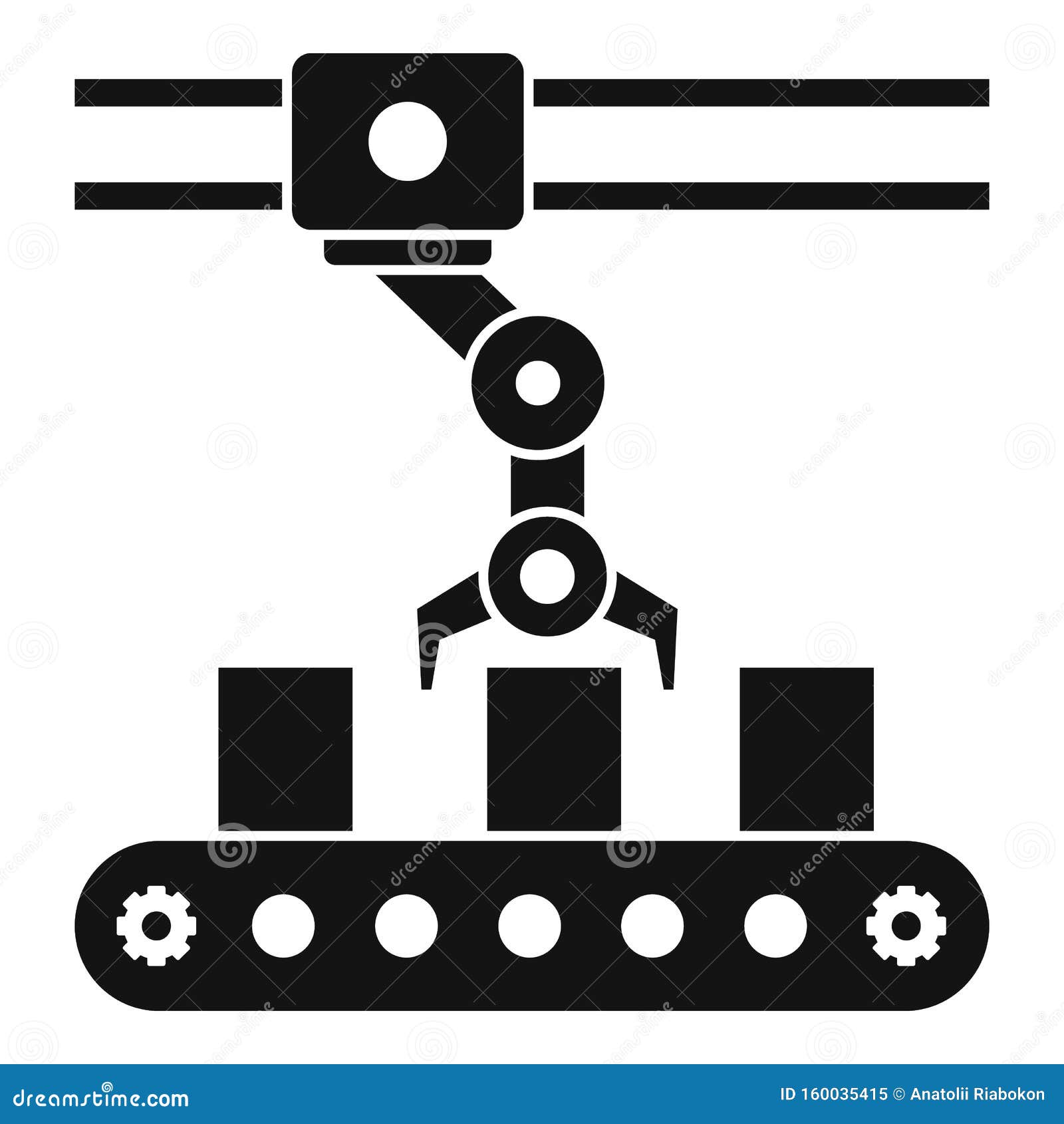 Parcel Assembly Line Icon, Simple Style Stock Vector - Illustration of ...
