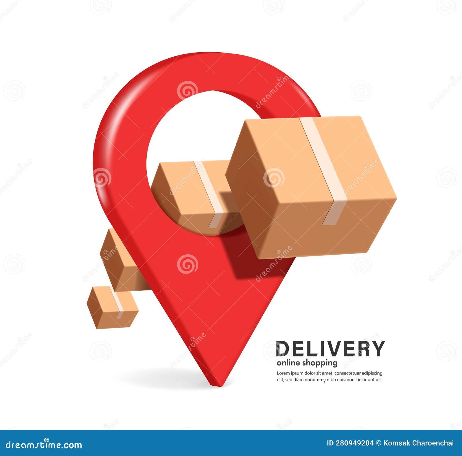 Parcel Box or Cardboard Box Floats in the Air on the Front and Back of ...