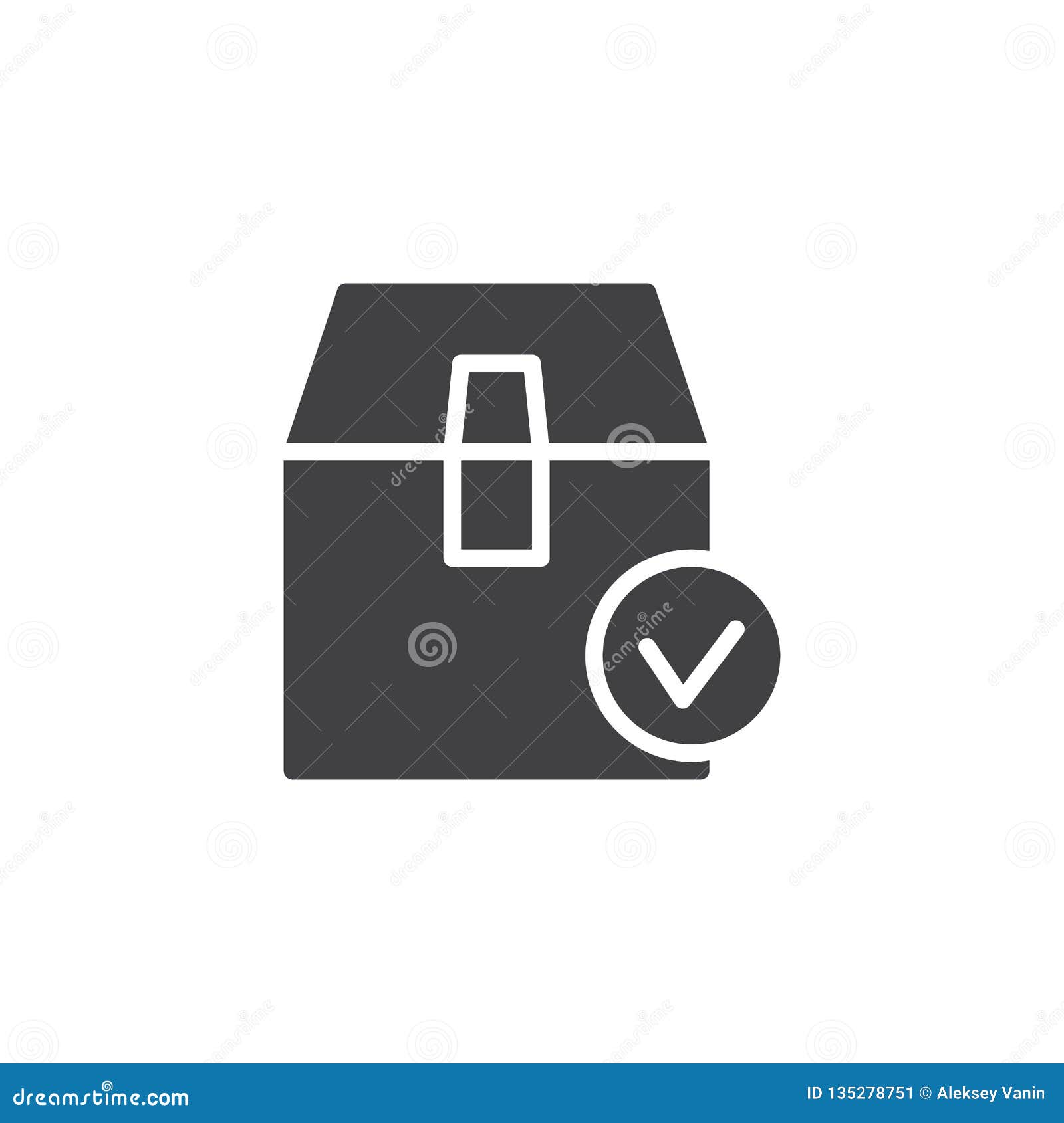 Parcel Box Check Vector Icon Stock Vector - Illustration of logo, glyph ...
