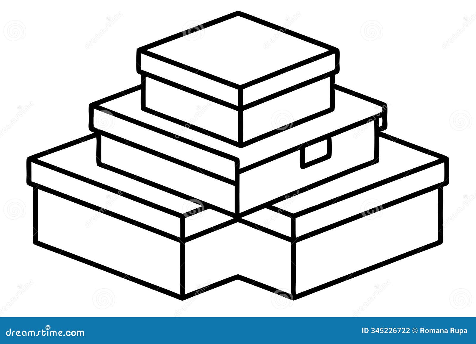 Stack of Cardboard Boxes Icon Stock Illustration - Illustration of line ...