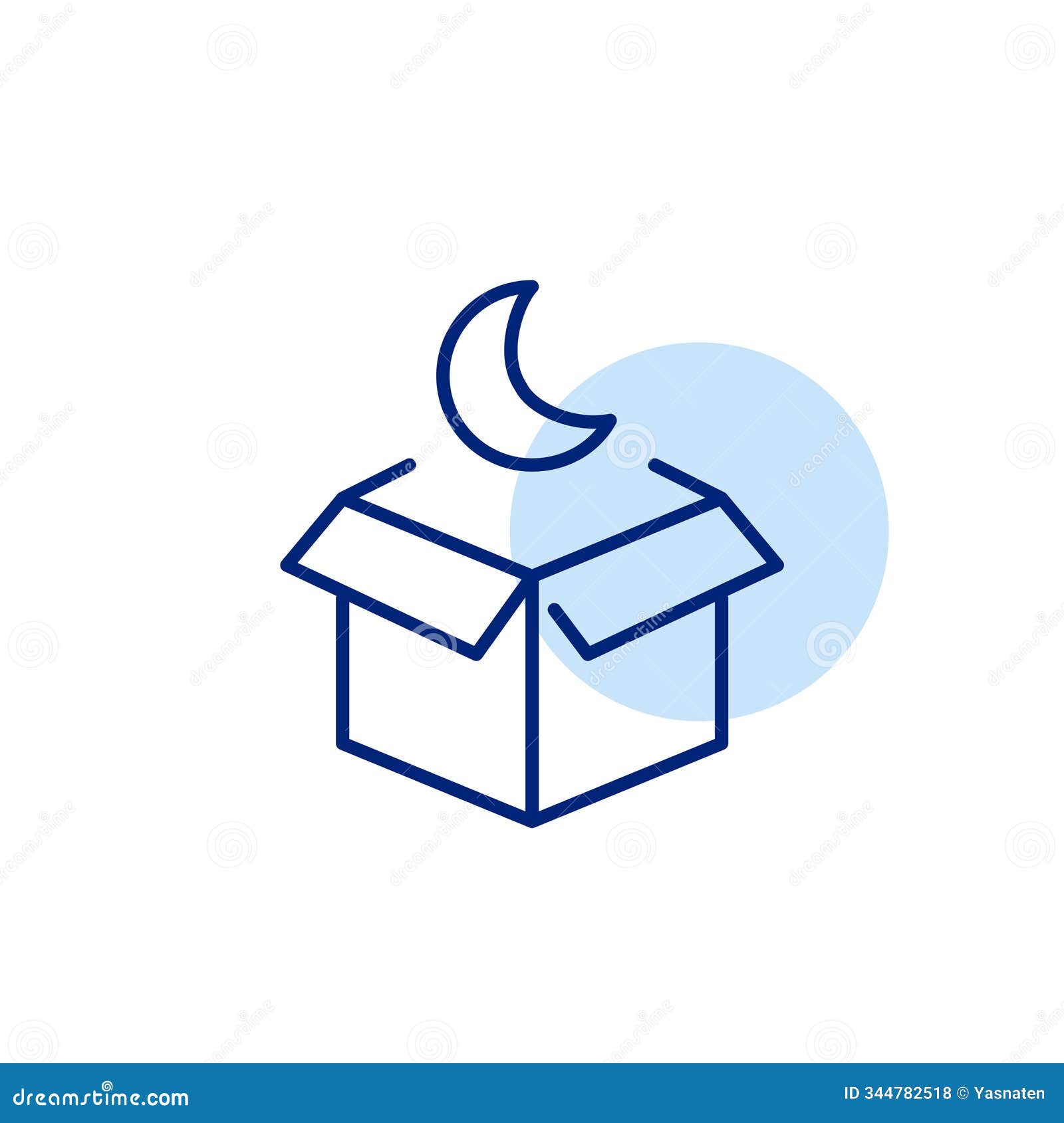 Parcel Box and Moon. Overnight Delivery, Fast Shipment. Pixel Perfect ...