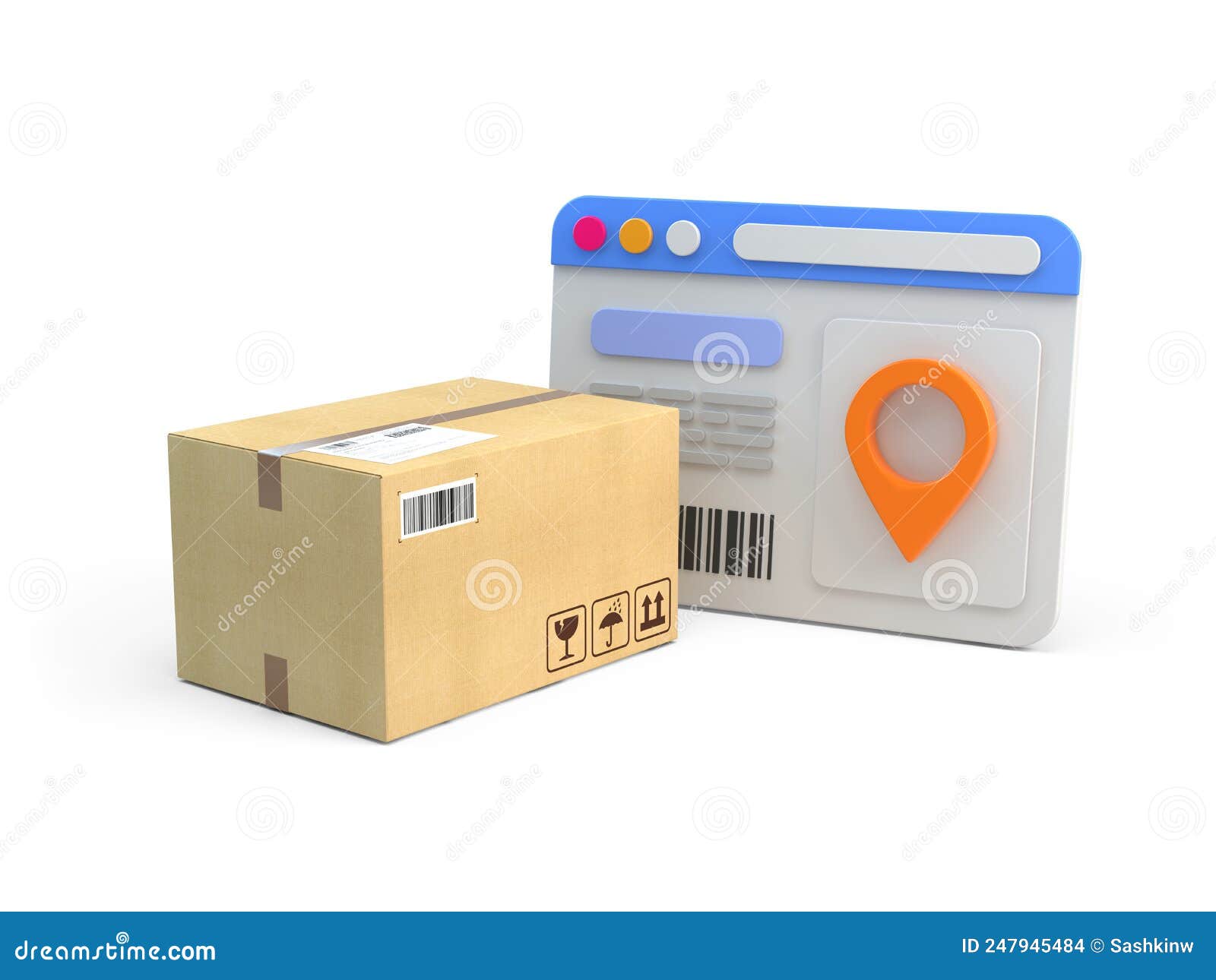 Parcel Box and User Dashboard with Pointer. Tracking App, Logistics ...