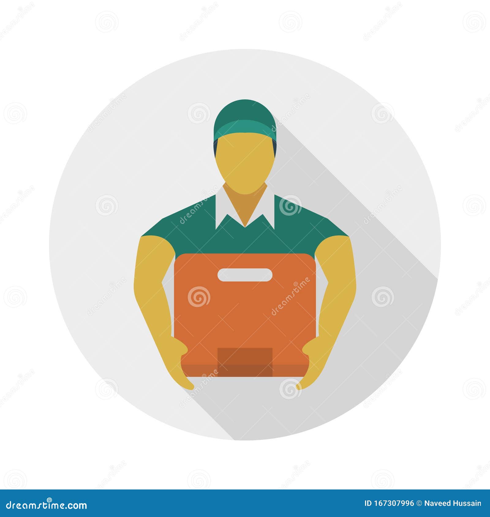 Parcel Boy Vector Flat Color Icon Stock Vector - Illustration of design ...