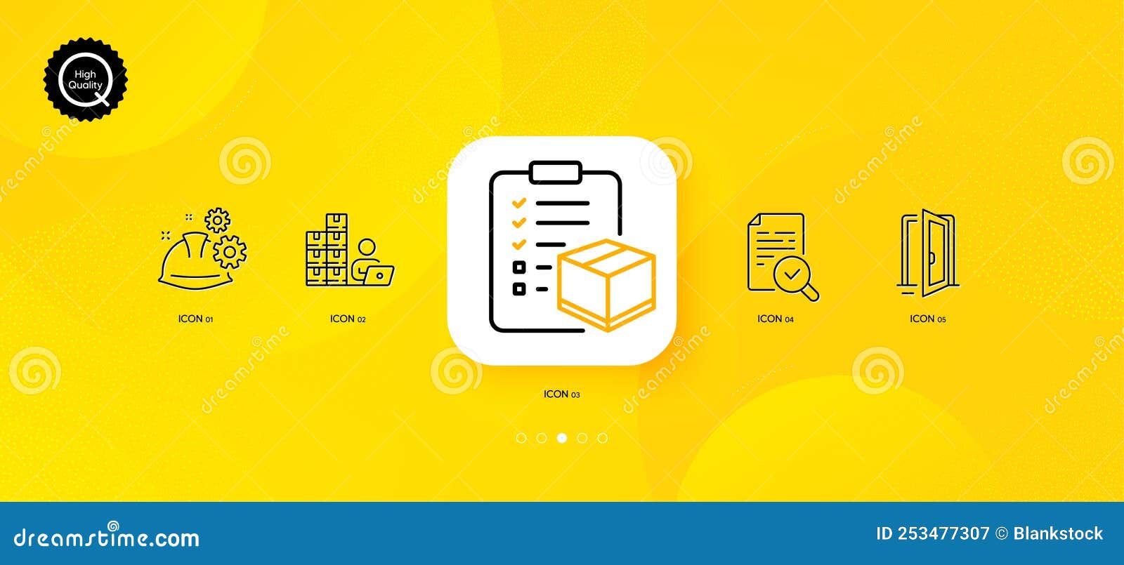 Parcel Checklist, Working Process and Inspect Minimal Line Icons. for ...