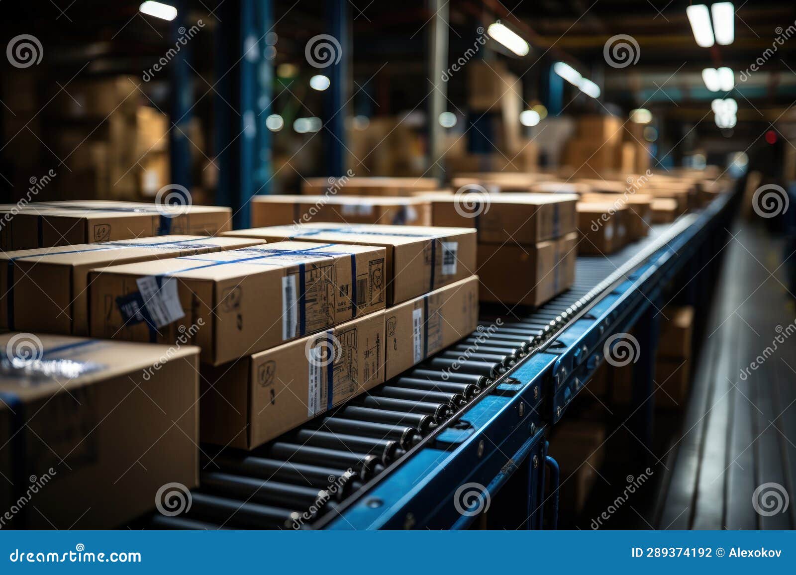Parcel on Conveyor Belt AI Generated Stock Illustration - Illustration ...