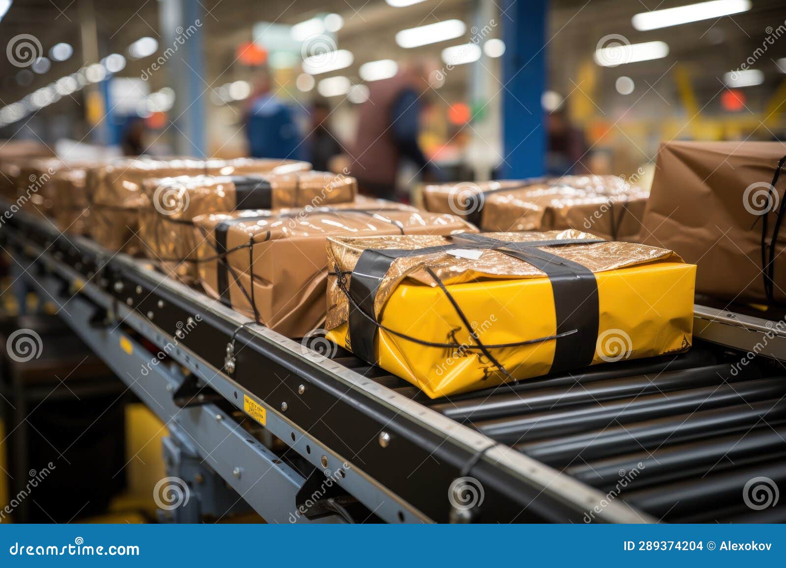 Parcel on Conveyor Belt AI Generated Stock Illustration - Illustration ...