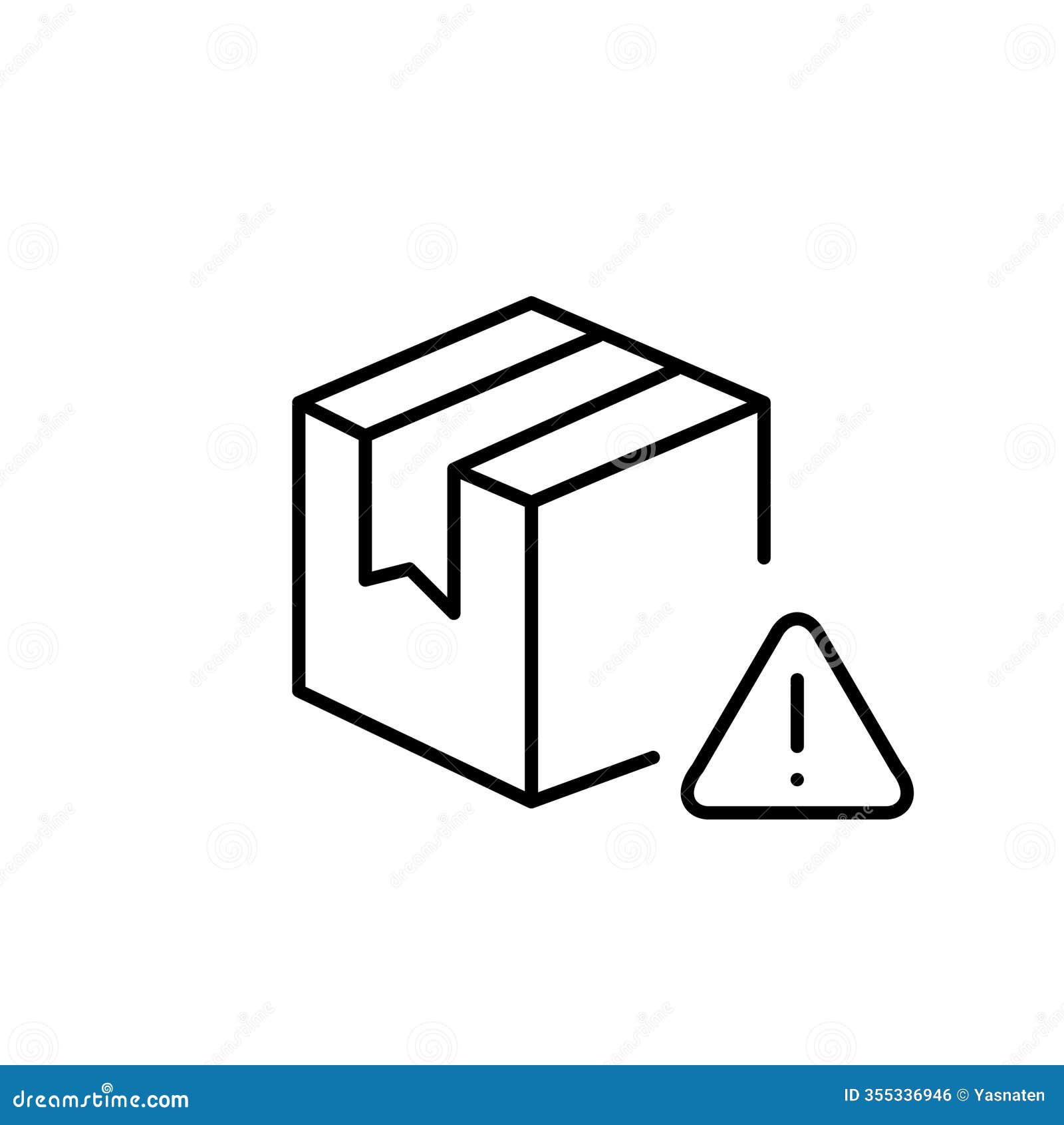 Parcel and Danger Alert with Exclamation Mark. Hazardous Items, Risk of ...