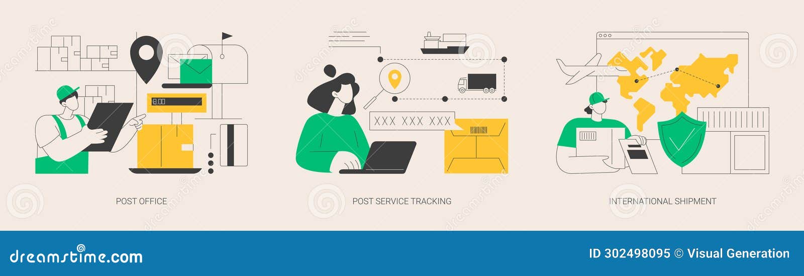Parcel Delivery Abstract Concept Vector Illustrations. Stock Vector ...