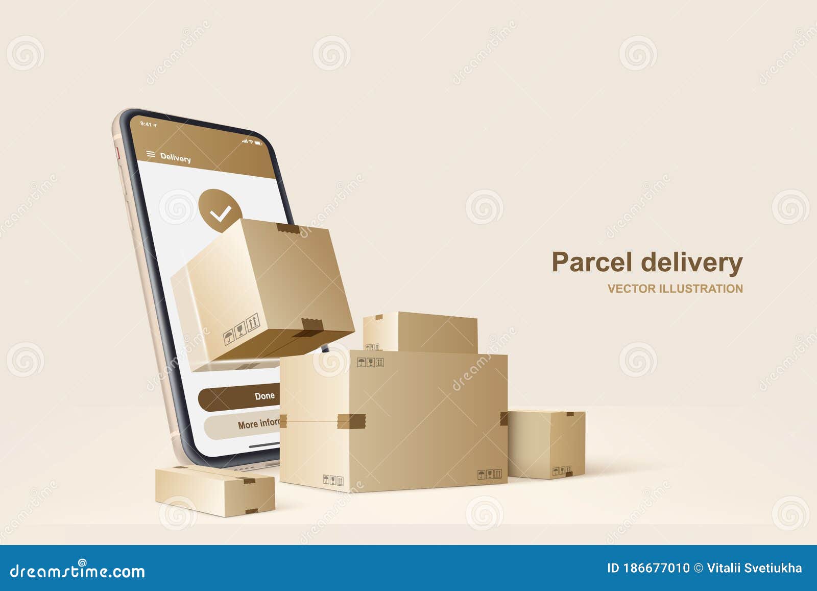 Parcel Delivery. Concept for Fast Delivery Service. Vector Illustration ...