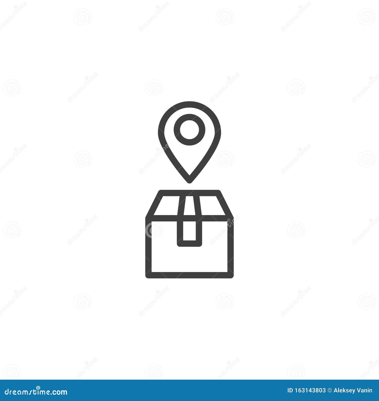 Parcel Delivery Destination Line Icon Stock Vector - Illustration of ...