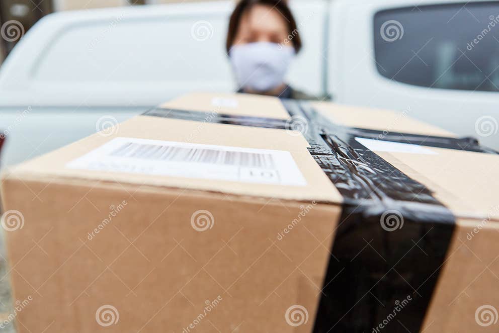 Parcel Delivery is Held by the Parcel Delivery Service Stock Image ...