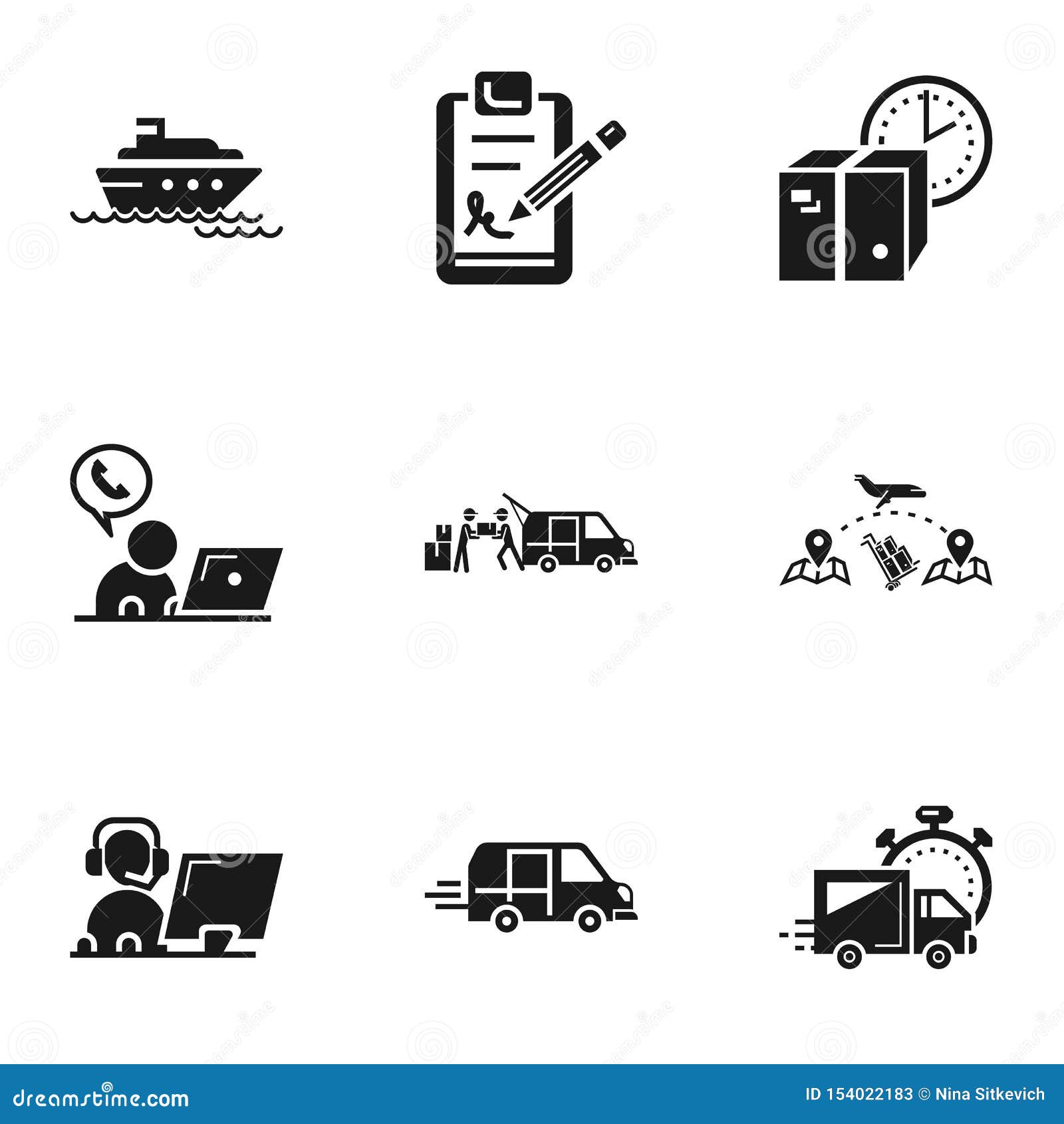 Parcel Delivery Icon Set, Simple Style Stock Vector - Illustration of ...